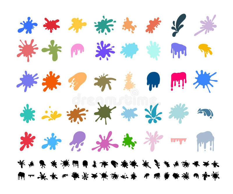 Big Set of Paint Splatter Colorful. Round Splash Colored Flat ... Big Set of Paint Splatter Colorful. Round Splash Colored Flat ...