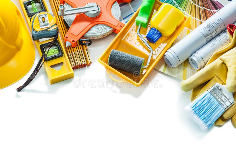 Big Set of Painting Tools Isolated on White Background Stock Photo ...