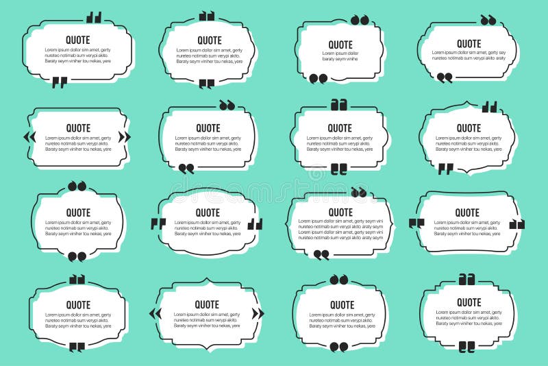 Big Set of Quote Text Vintage Labels Frames in a Flat Design. Quote ...