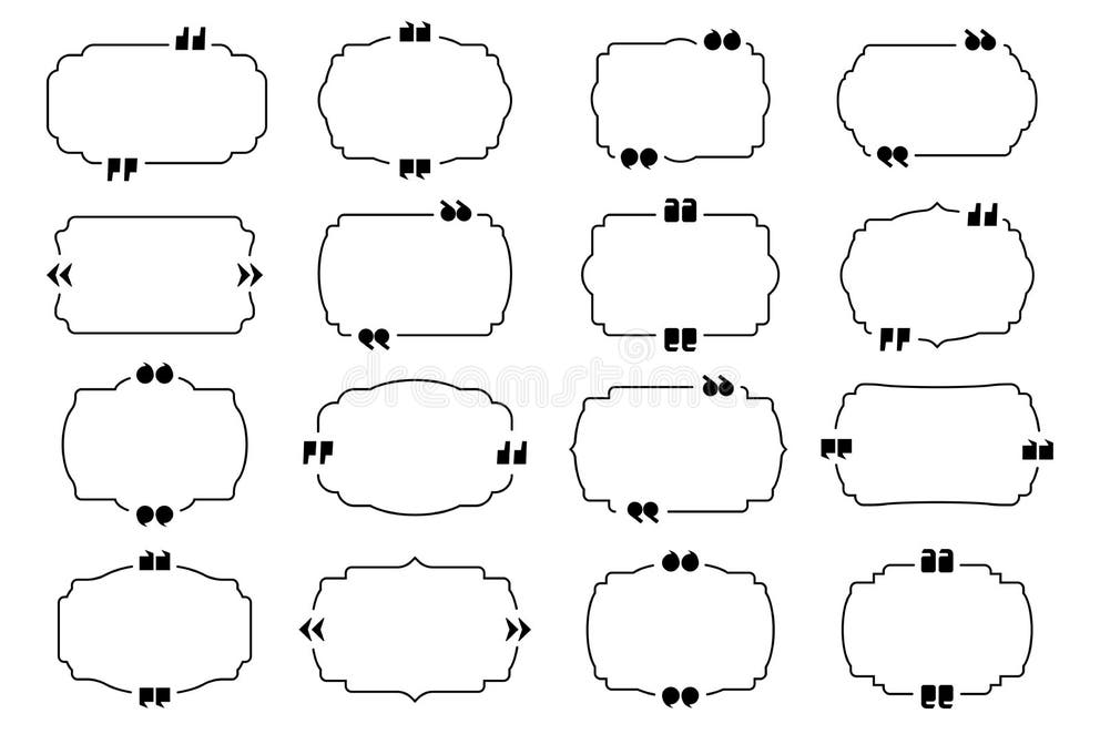 Big Set of Quote Text Vintage Labels Frames in a Flat Design. Quote ...