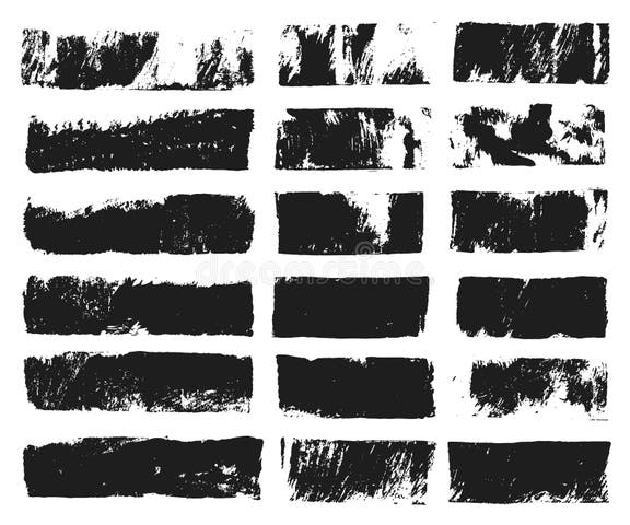 Big Set of Rectangular Text Box. Grunge Paint Stripe. Vector Brush ...