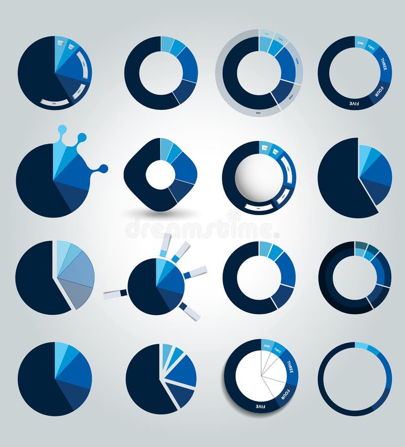Big Set of Round, Circle Chart, Graph. Simply Color Editable Stock ...