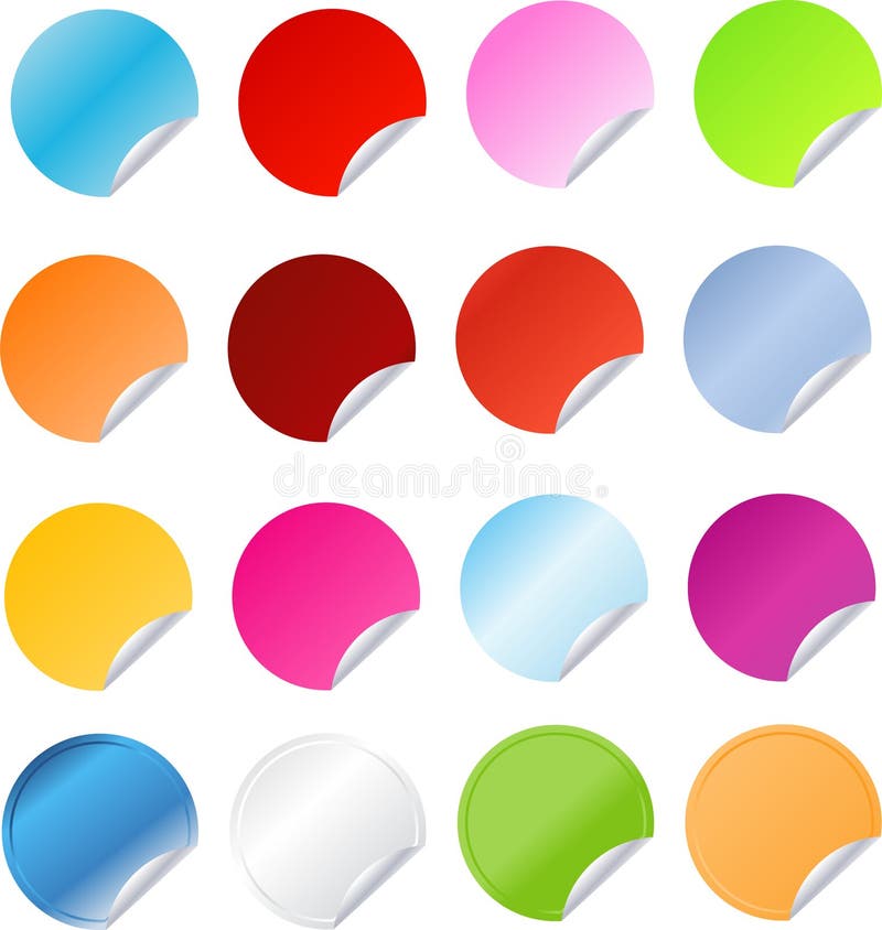 Big set of round stickers stock vector. Illustration of violet - 8867642