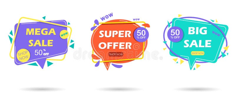 Big Set Sale Banners. Sale and Discounts Stock Vector - Illustration of ...