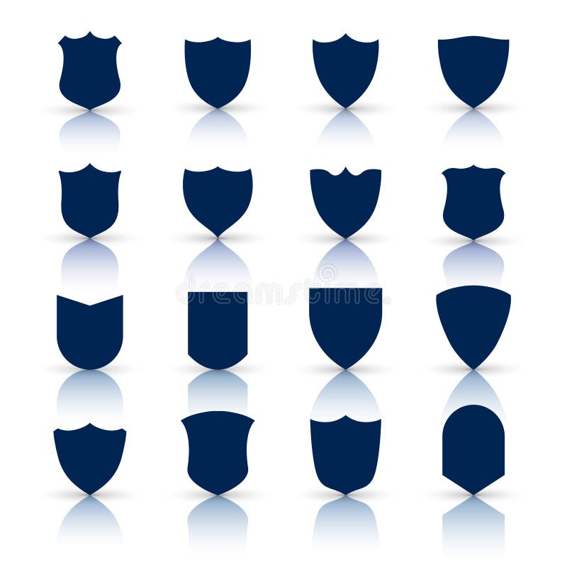 Big Set of Shield Symbols and Icons Stock Vector - Illustration of ...