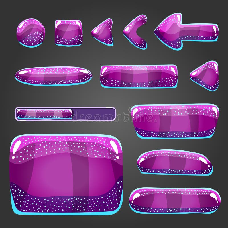 Set of Button for Game Design-1 Stock Illustration - Illustration of ...