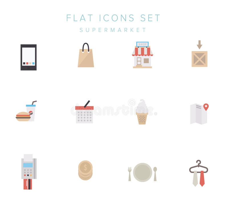 Big Set of Simple Shopping Icons. Vector. Stock Vector - Illustration ...