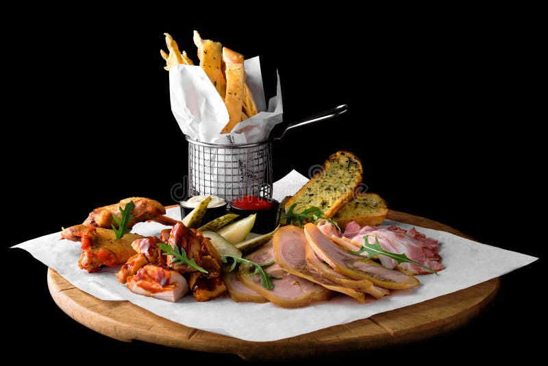 Big set of snack for beer stock image. Image of menu - 258776295