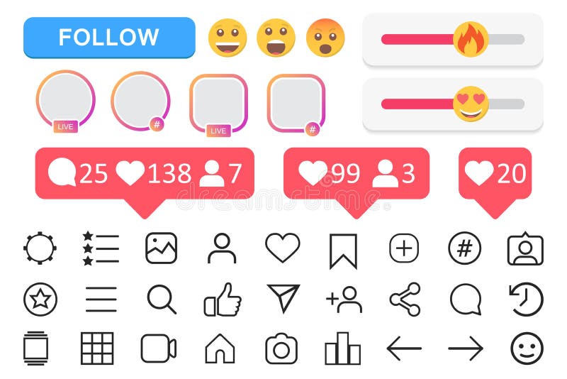 Big Set of Social Media Icons. Vector Illustration Stock Vector ...