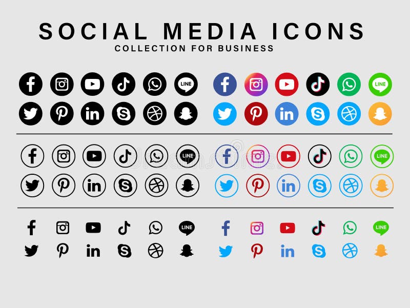 Big Set Social Media Networking Collection Free Editorial Stock Image ...
