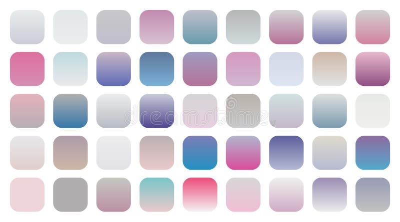 Big Set of Soft Gradients Combinations Swatches Stock Vector ...