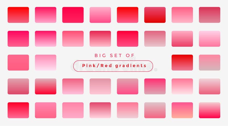 Red Pink Gradients Swatches Backgorund Big Set Stock Vector ...