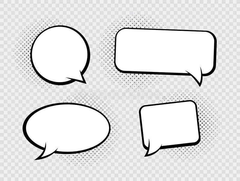 Big Set of Speech Bubbles. Retro Empty Comic Bubbles. Stickers Stock ...