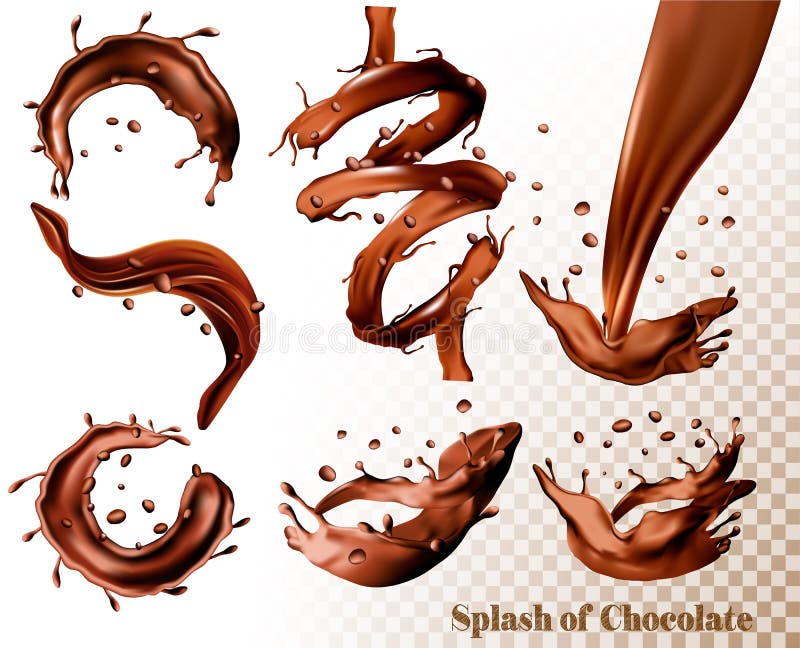 Splash of Chocolate or Coffee Isolated on White Background Stock Vector ...