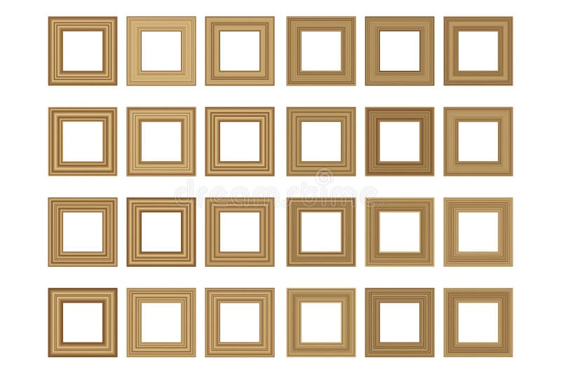 Big Set of Squared Vintage Wooden Frame for Your Design. Vintage Cover ...
