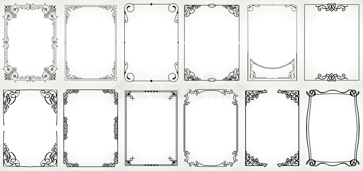 Big Set Decorative Frames Stock Illustrations – 1,036 Big Set ...