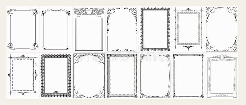 Big Set Template of Decorative Vintage Frames,borders Rectangular Shape ...