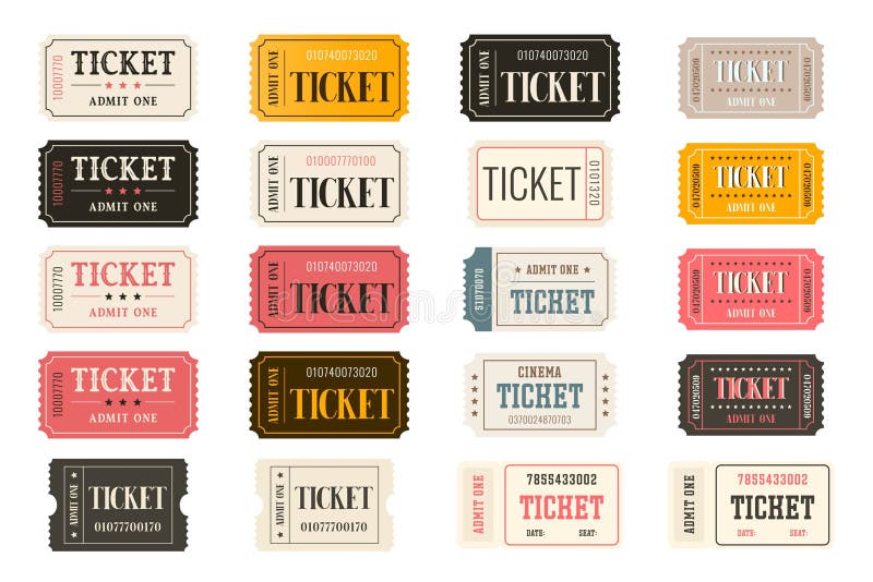 Big set of tickets stock vector. Illustration of control - 283606584