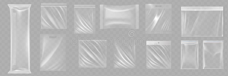 Big Set of Transparent Empty Plastic Packaging. EPS10 Vector Stock ...