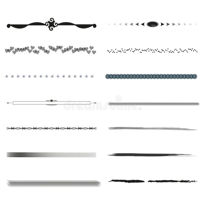 Big Set of Underlines Underline. Vector Illustration. EPS 10 Stock ...