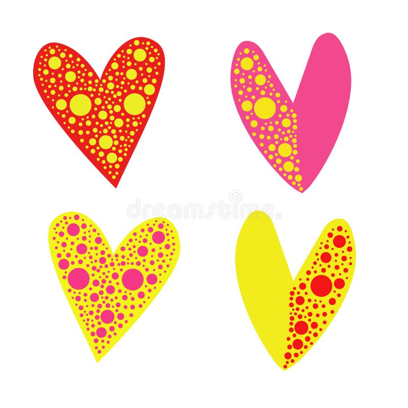 Big Set of Various Heart Templates. Different Hearts Collection Stock ...