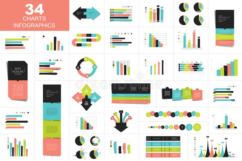 Big Set of Various Infographic, Charst, Graphs Stock Vector ...