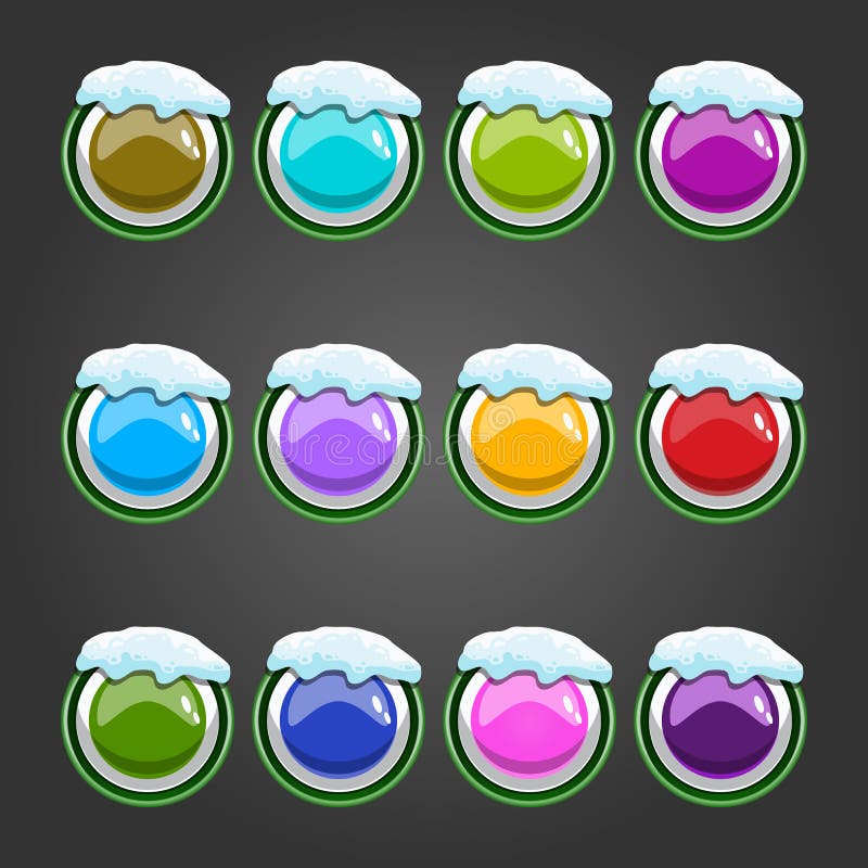 Big Set Vector Cartoon Button Snow Stock Illustrations – 8 Big Set ...