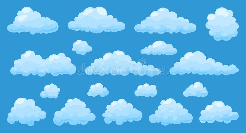 Set of cartoon clouds stock vector. Illustration of sign - 160452103