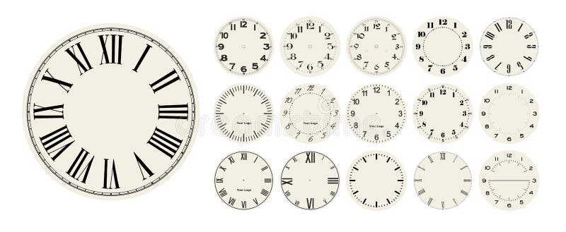 Big Set of Vector Clock Faces, Watch Dials in Different Styles for ...