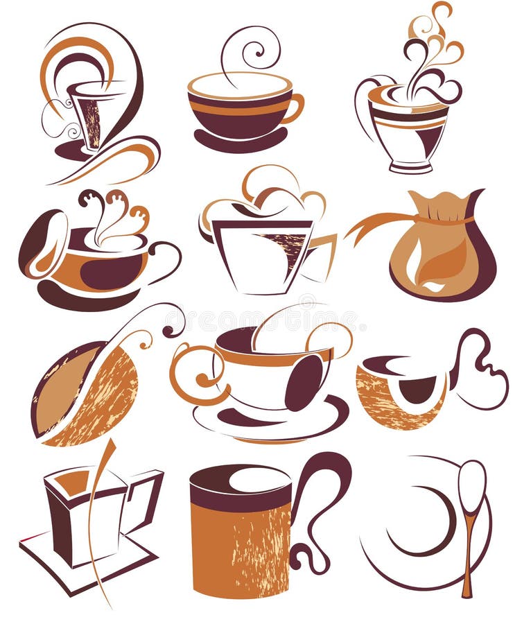 Big SET of Vector Coffee,tea Elements Stock Vector - Illustration of ...