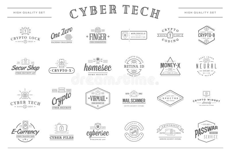 Big Set of Vector Cyber Security Identity Badges and Signs Stock Vector ...