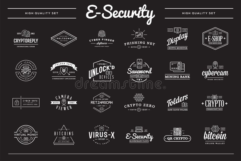 Big Set of Vector Cyber Security Identity Badges and Signs Stock Vector ...