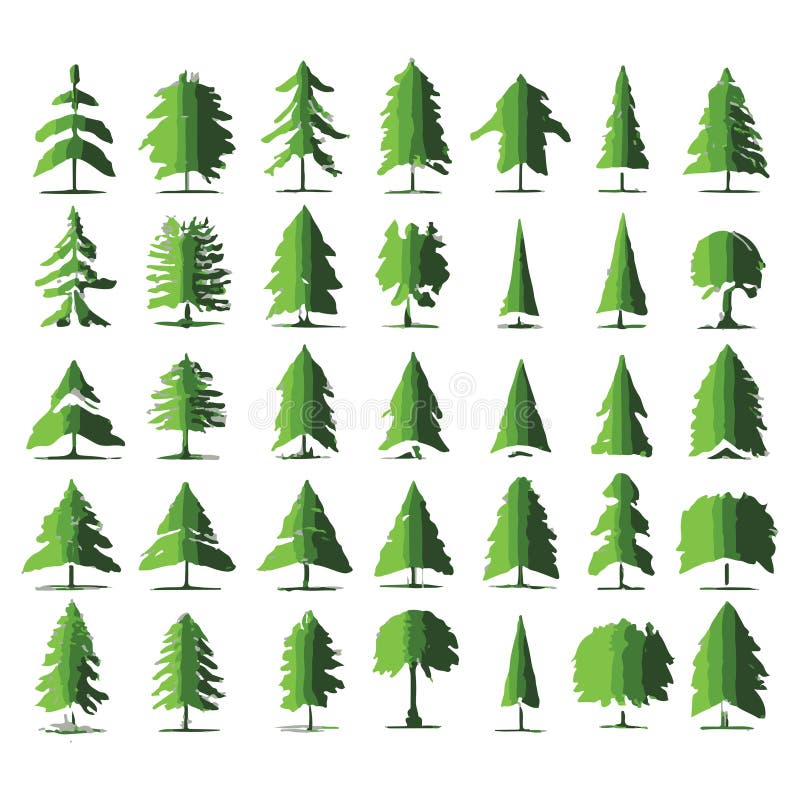 Trees Types Set Stock Illustrations – 479 Trees Types Set Stock ...