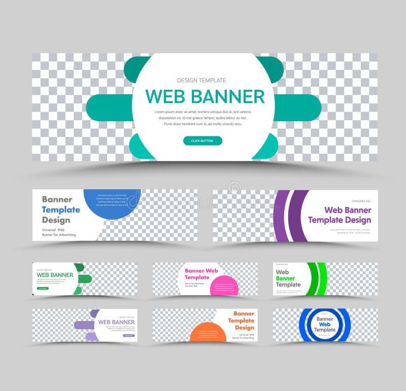 Templates Web Banners in Standard Sizes with Space for Photo Stock ...