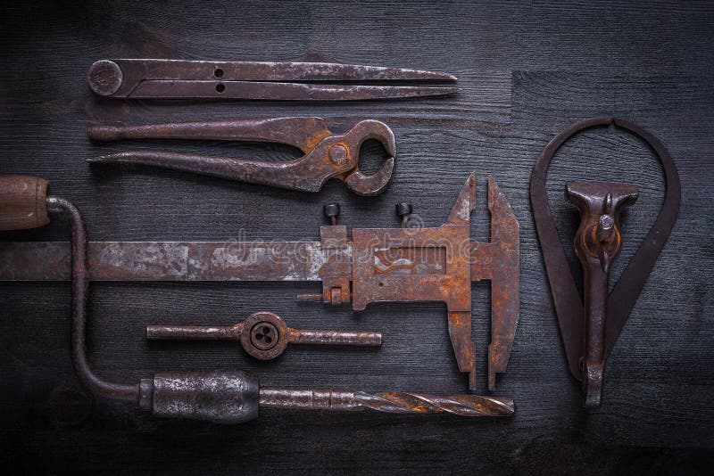 Big set of vintage tools stock image. Image of longstanding - 58677415