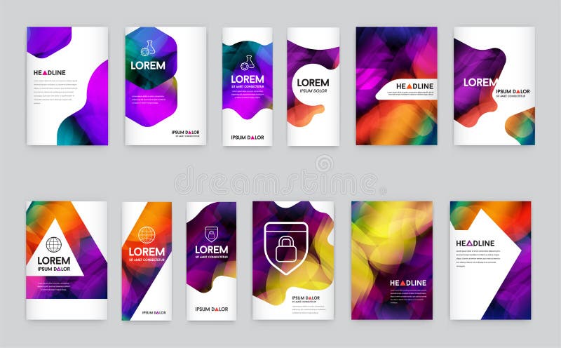 Big Set of Visual Identity with Letter Elements Polygonal Style ...
