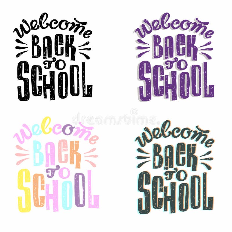 Big Set of Welcome Back To School Labels Stock Vector - Illustration of ...