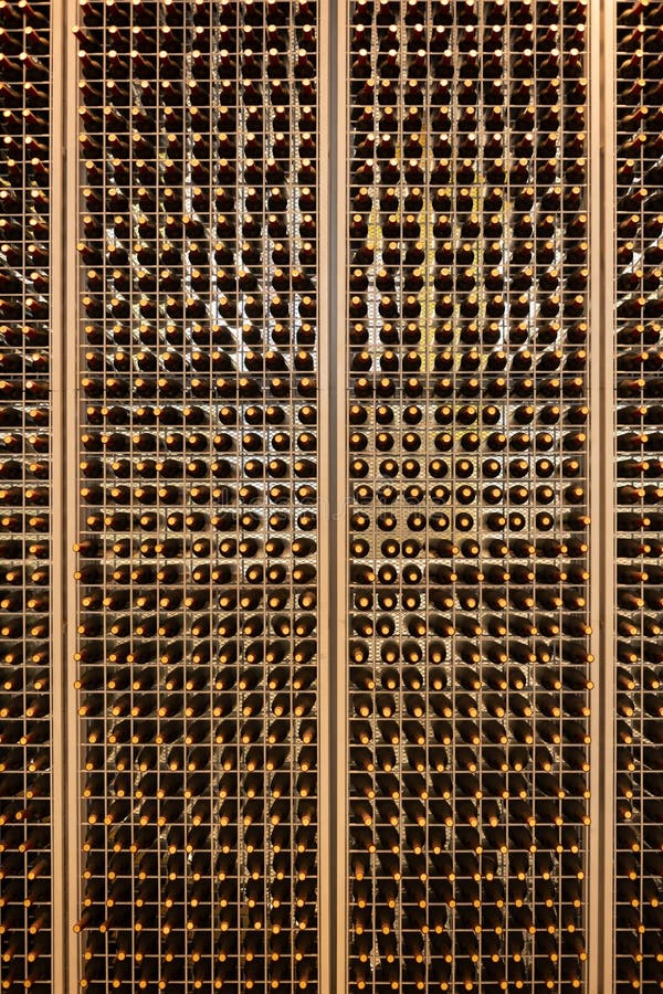 Big Shelf with Many Bottles of Wine Stock Image - Image of store ...