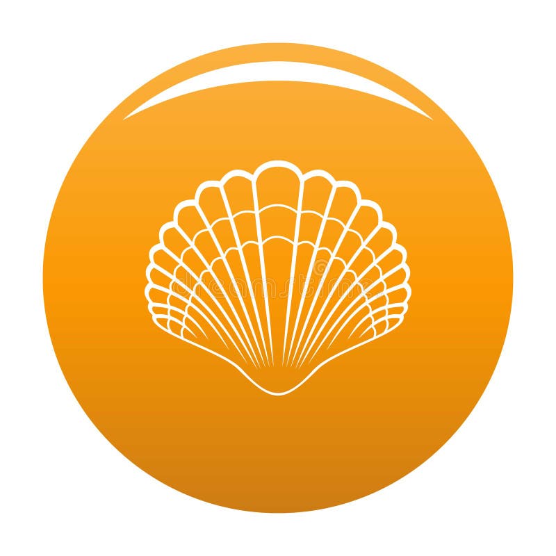 Big shell icon orange stock illustration. Illustration of shell - 124210827