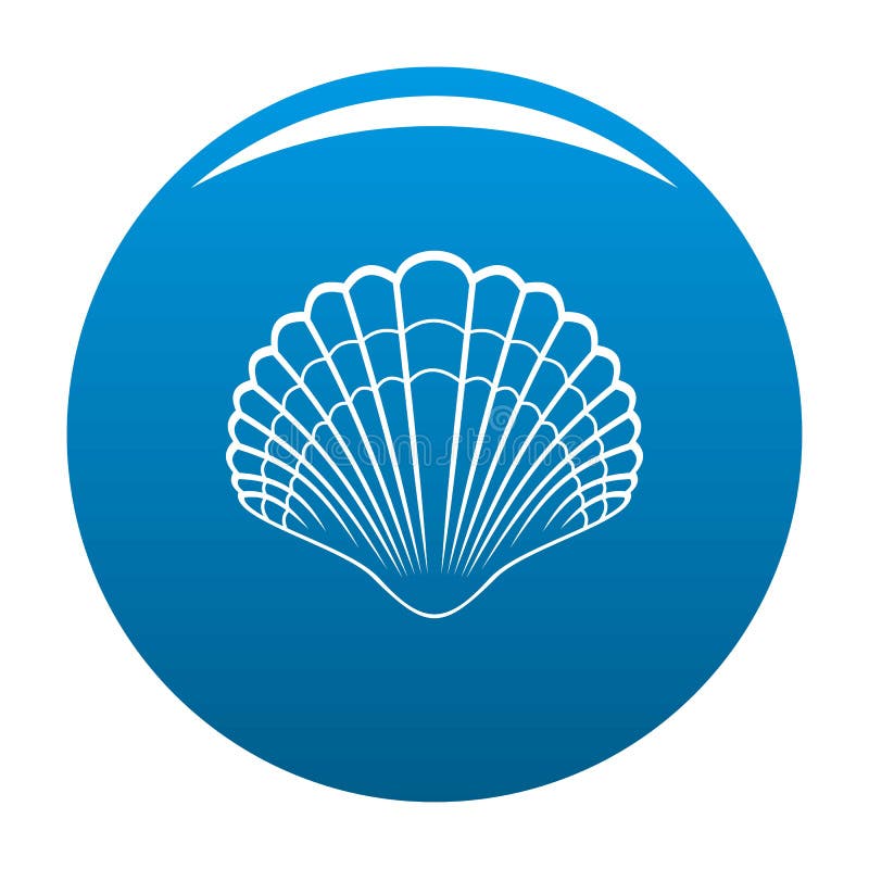 Big shell icon vector blue stock vector. Illustration of exotic - 116720768