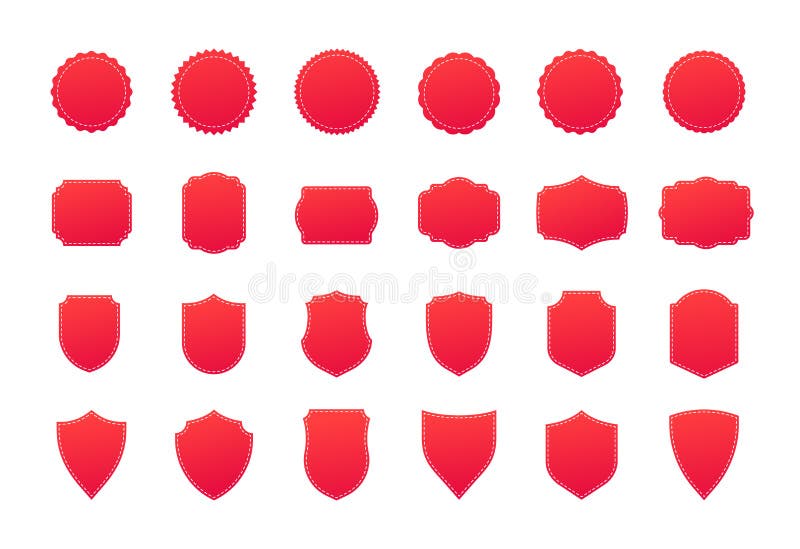 Big Shields Collection. Red Silhouette Shield Shape, Black Label ...