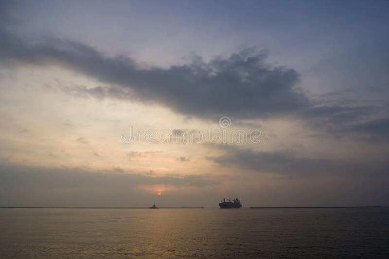 Big Ship Arriving in Harbour Stock Image - Image of harbour, blue: 27032603