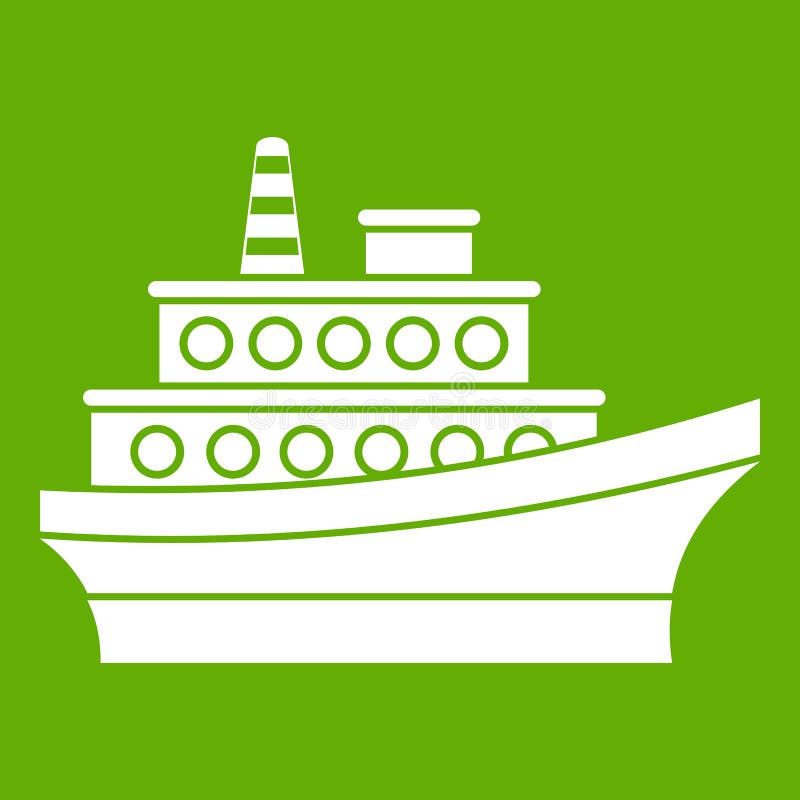 Big ship icon green stock vector. Illustration of speed - 107707882