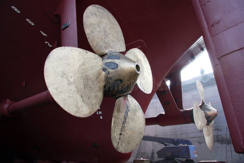 Big Ship S Propeller in Shipyard Stock Image - Image of shipping, ship ...