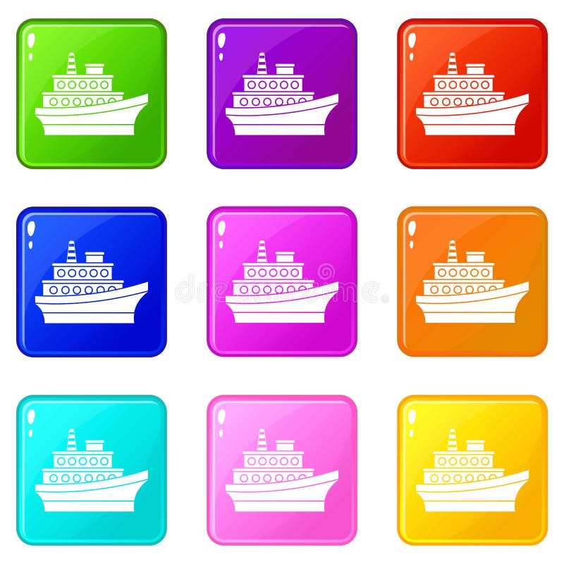 Big ship set 9 stock vector. Illustration of marine, nautical - 96494080