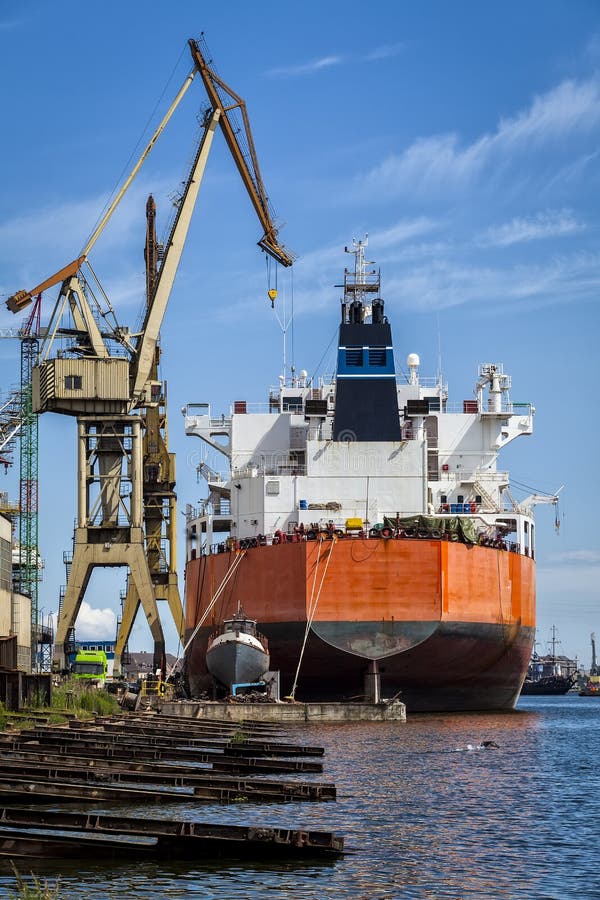 Big Ship Small Boat Yard Stock Photos - Free & Royalty-Free Stock ...