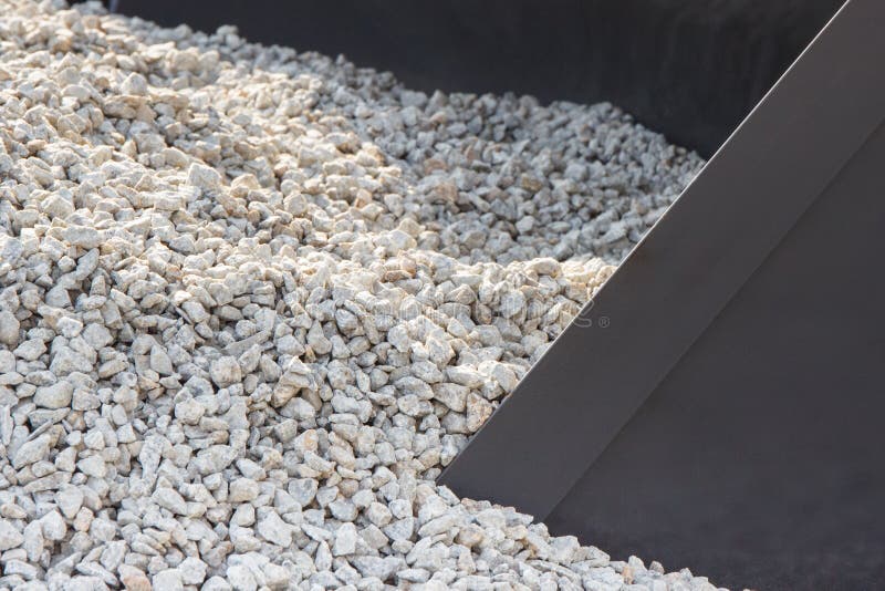 Big Shovel of Excavator Working with Small Stones Stock Image - Image ...