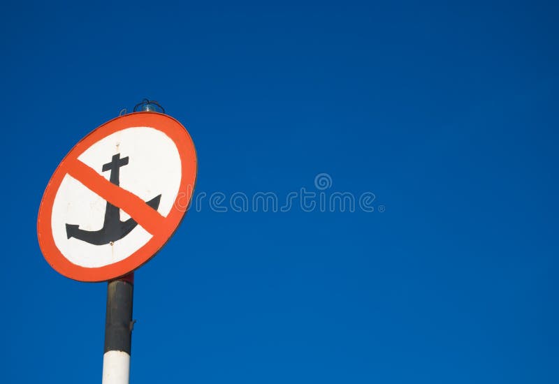 Big sign no anchor stock photo. Image of forbid, water - 18094504