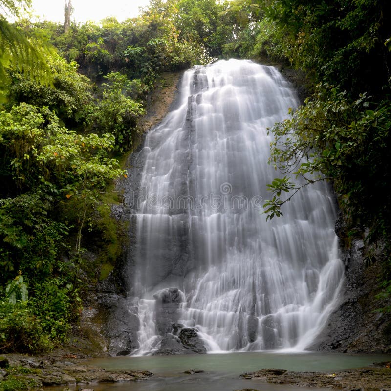 Big silky waterfall scene stock image. Image of waterfall - 122394295