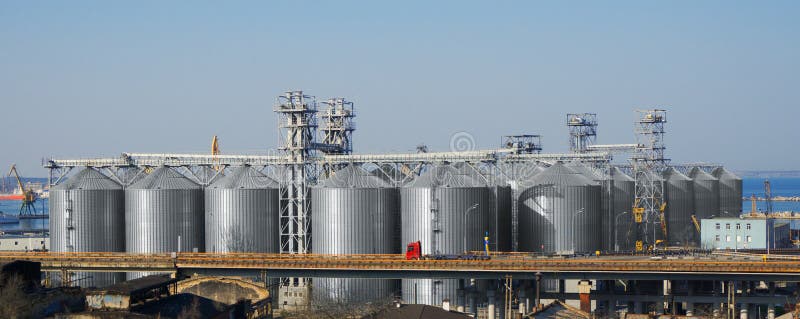 Big silos stock image. Image of huge, harbor, product - 54454149